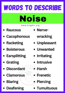 20+ Best Words to Describe Noise, Adjectives for Noise - EngDic