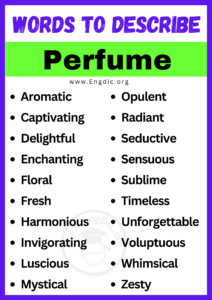 20+ Best Words to Describe Perfume, Adjectives for Perfume - EngDic