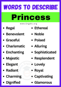 20+ Best Words to Describe Princess, Adjectives for Princess - EngDic