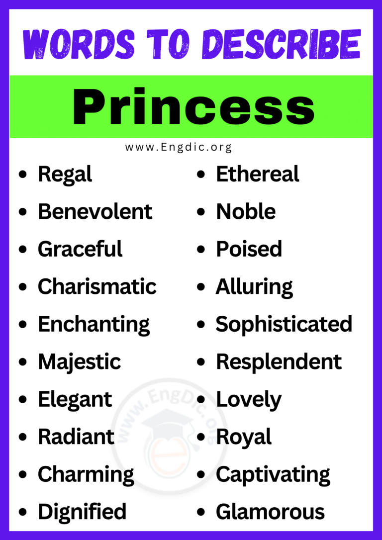 20+ Best Words to Describe Princess, Adjectives for Princess - EngDic
