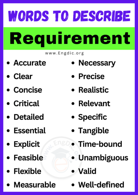 20+ Best Words to Describe Requirement, Adjectives for Requirement - EngDic