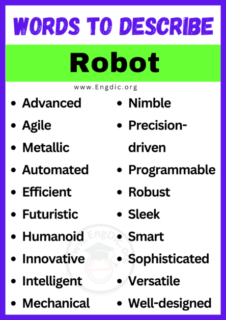 20+ Best Words to Describe Robot, Adjectives for Robot - EngDic