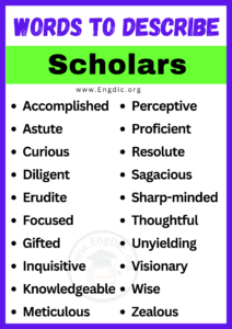 20+ Best Words to Describe Scholars, Adjectives for Scholars - EngDic