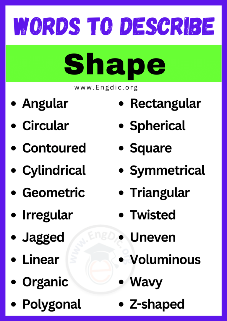 20+ Best Words to Describe Shape, Adjectives for Shape - EngDic