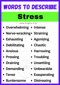 20+ Best Words to Describe Stress, Adjectives for Stress - EngDic