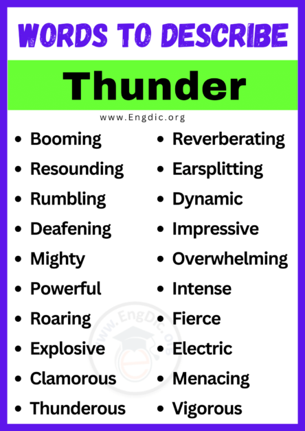 20+ Best Words to Describe Thunder, Adjectives for Thunder - EngDic