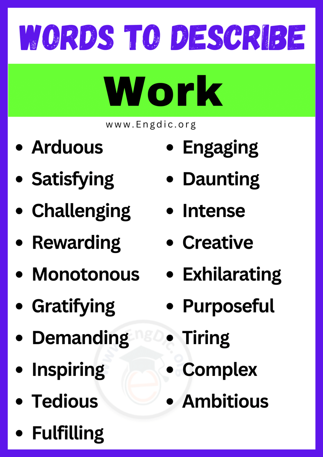 20 Best Words To Describe Work Adjectives For Work EngDic 20 Best Words To Describe Work Adjectives For Work EngDic