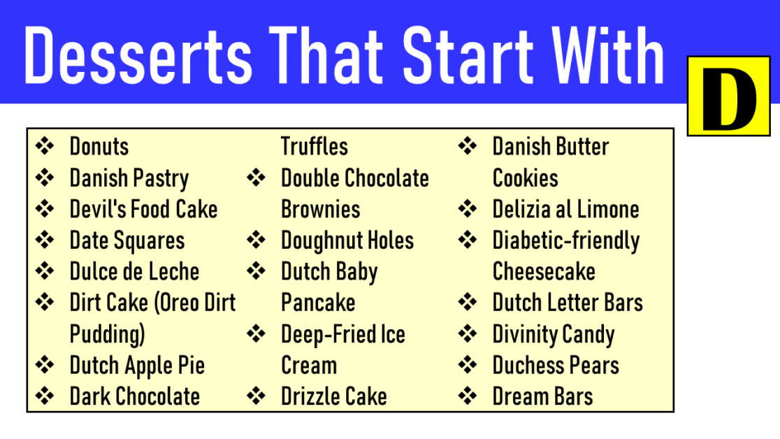 20+ Desserts That Start With D - EngDic