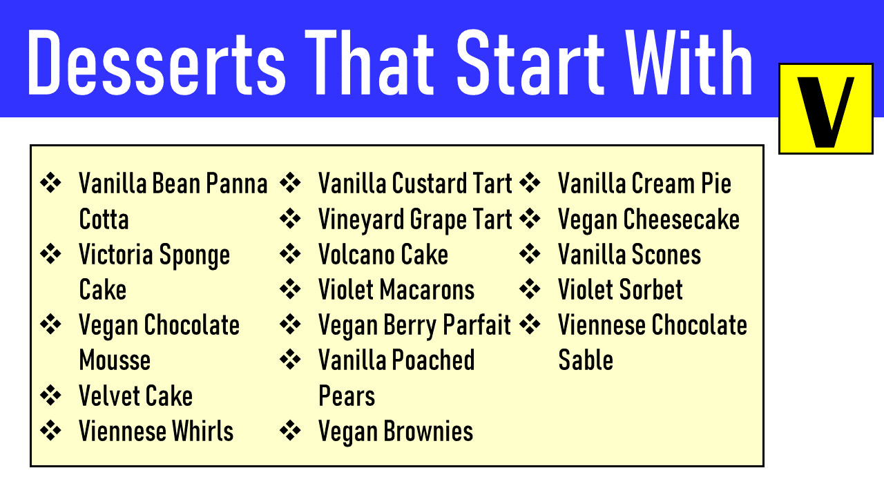 20+ Desserts That Start With V - EngDic