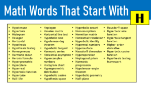 100 Math Words That Start With H - EngDic