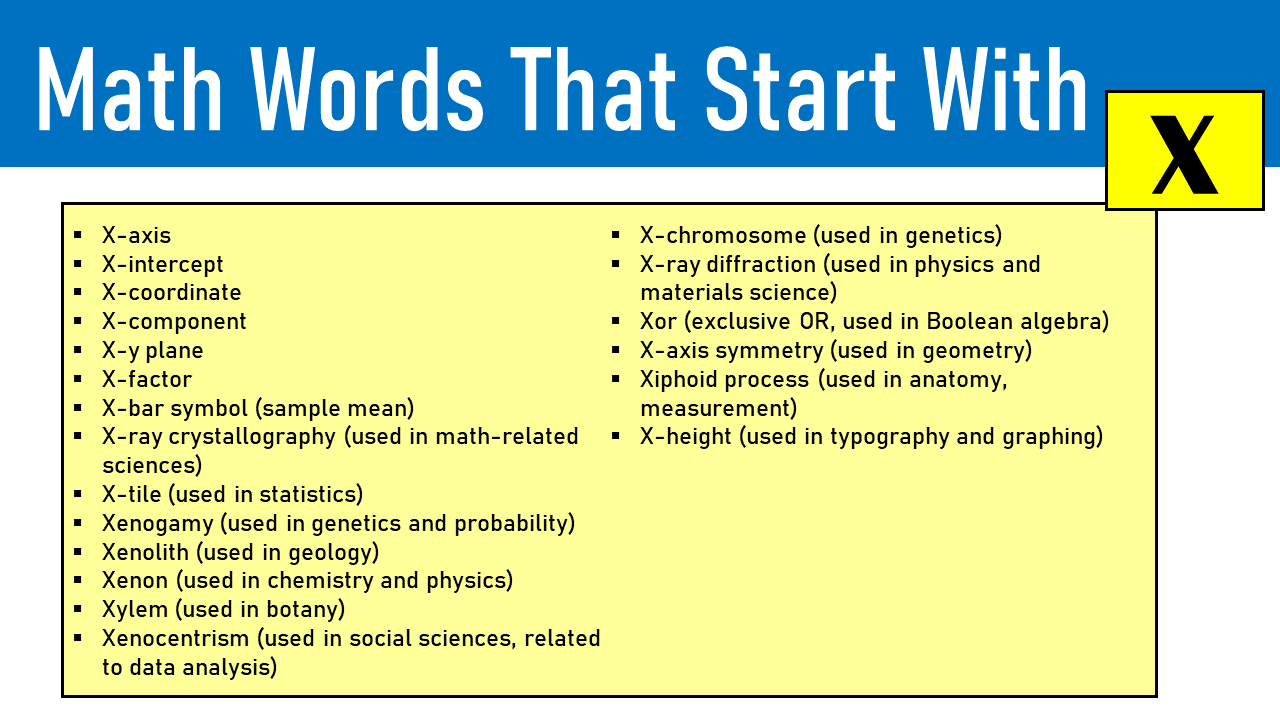 40 Math Words That Start With X EngDic 40 Math Words That Start With X EngDic