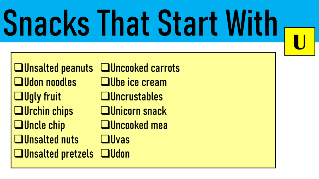 20 Snacks That Start With U - EngDic