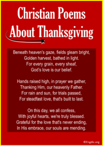 Top 10 Thanksgiving Poems For Church & Christians - EngDic