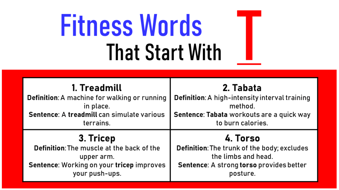 50+ Fitness Words That Start With T - EngDic