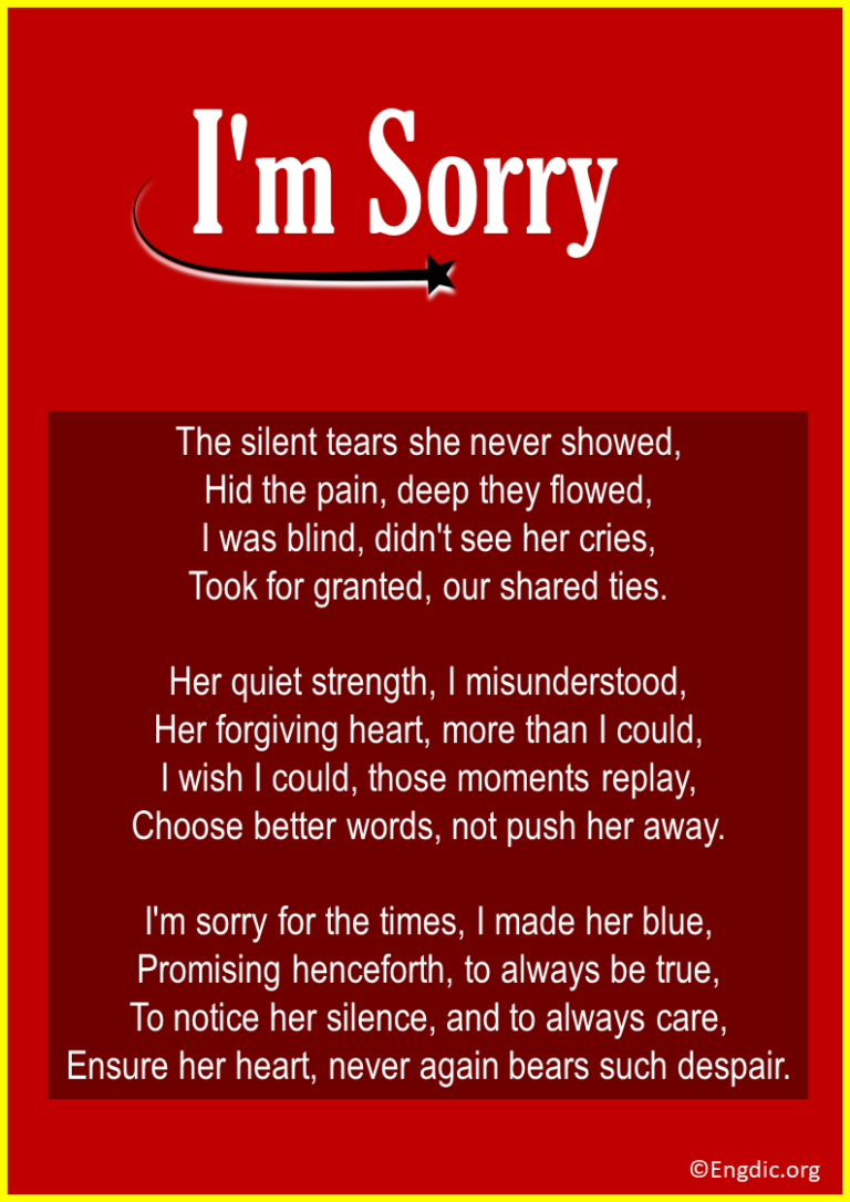 Top 20 Poems about Sorry For Hurting You (Him/Her) - EngDic