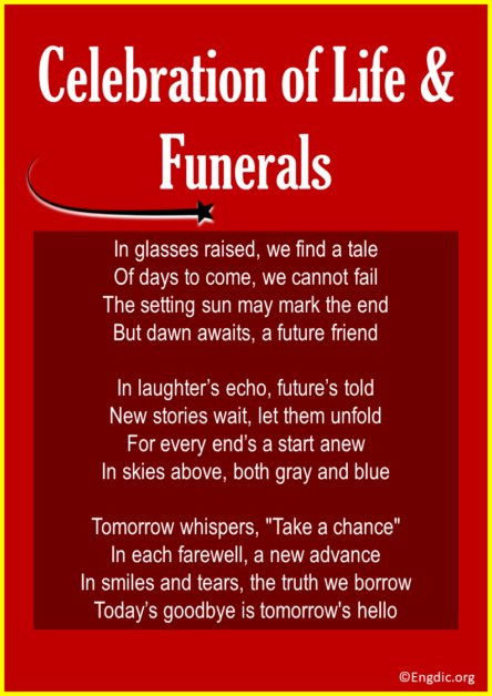 13 Inspirational Poems about Celebration of Life & Funerals - EngDic