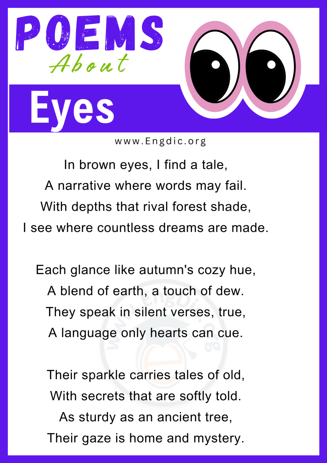 20+ Poems about Eyes (Brown, Blue, & Green Beautiful Eyes) - EngDic