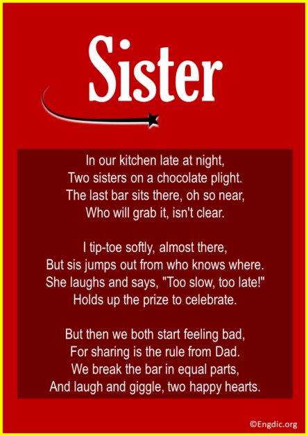 Top 30 Funny & Heart Warming Poems for Sister & Love - EngDic
