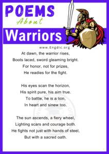 15 Short & Inspirational Poems for Warriors - EngDic