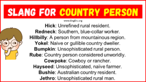 20 Slang for Country Person (2024) - EngDic