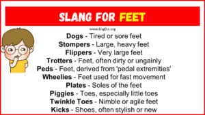 20+ Slang for Feet (Their Uses & Meanings) - EngDic