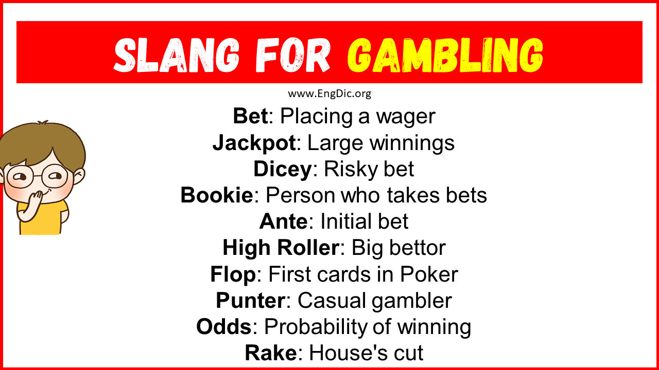 20 Slang For Gambling Their Uses Meanings EngDic