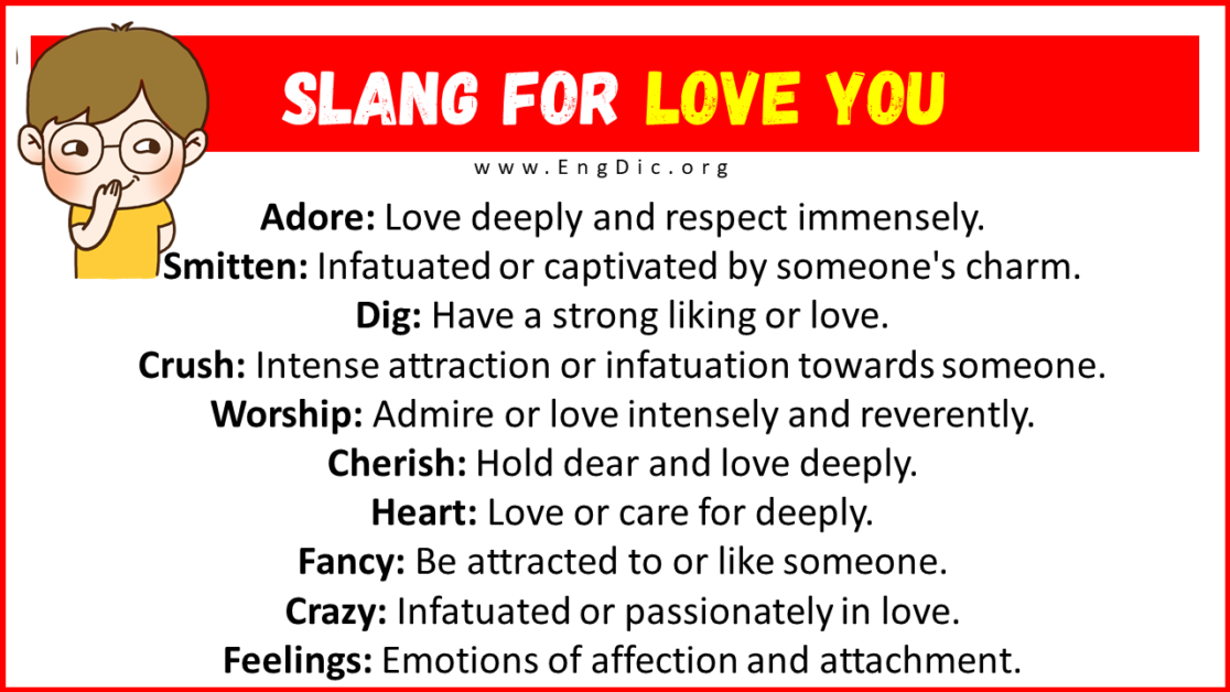 20 Slang For Love You Their Uses And Meanings Engdic