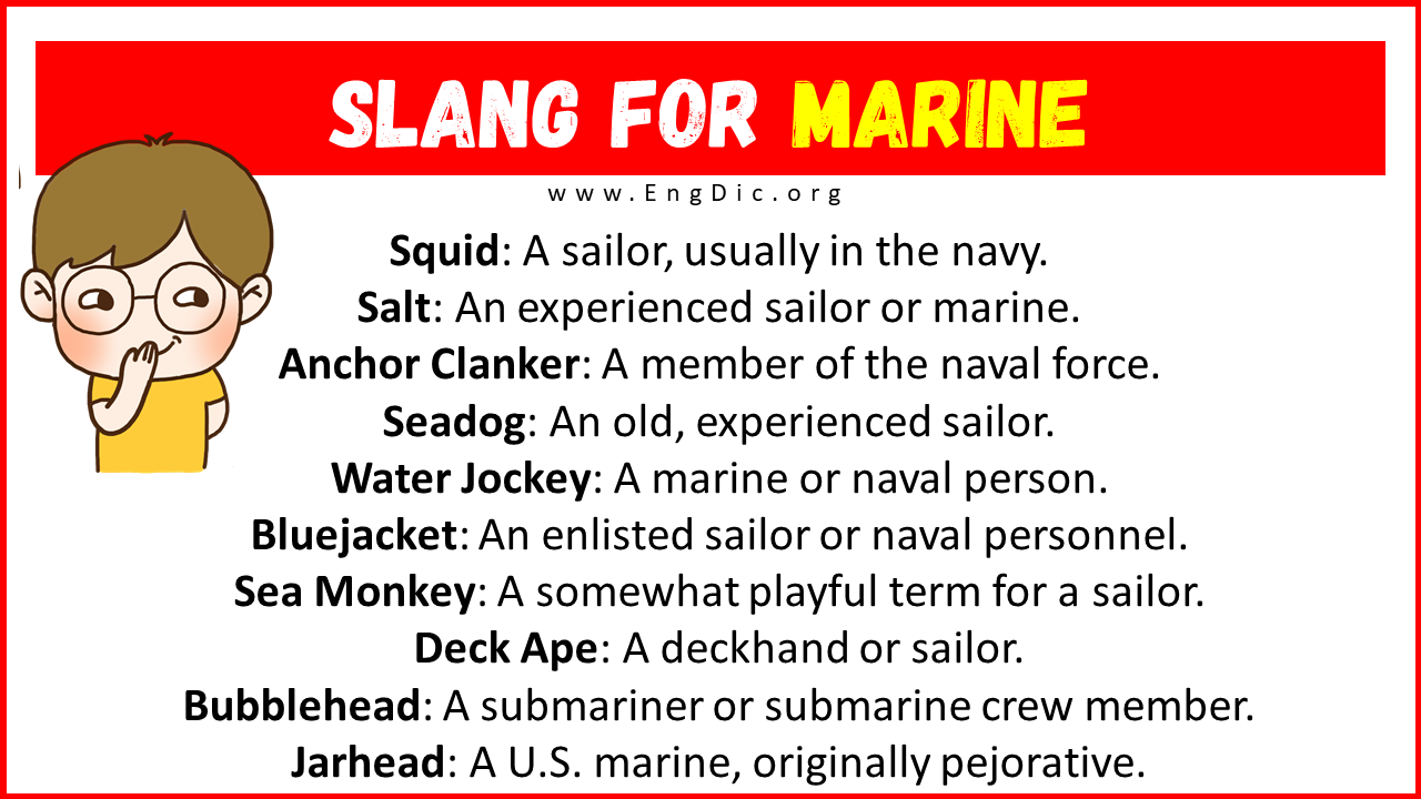 20 Slang For Marine Their Uses Meanings EngDic
