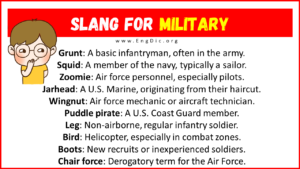 20+ Slang for Military (Their Uses & Meanings) - EngDic
