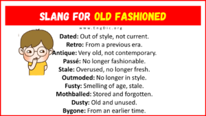 20 Slang for Old Fashioned (2024) - EngDic