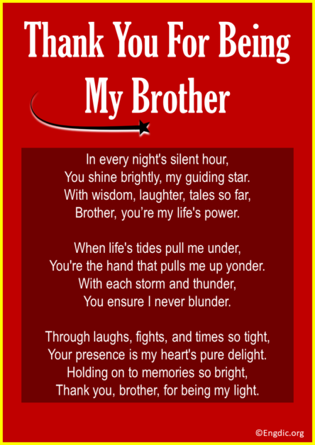 Top 10 Thank You For Being My Brother Poems - EngDic