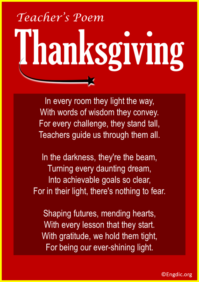 15 Best Thanksgiving Poems for Teachers - EngDic