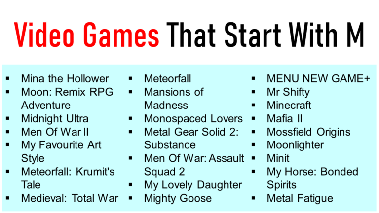50+ Video Games That Start With M (Mobile and PC Games) - EngDic