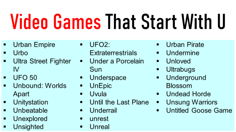 50+ Video Games That Start With U (Mobile and PC Games) - EngDic