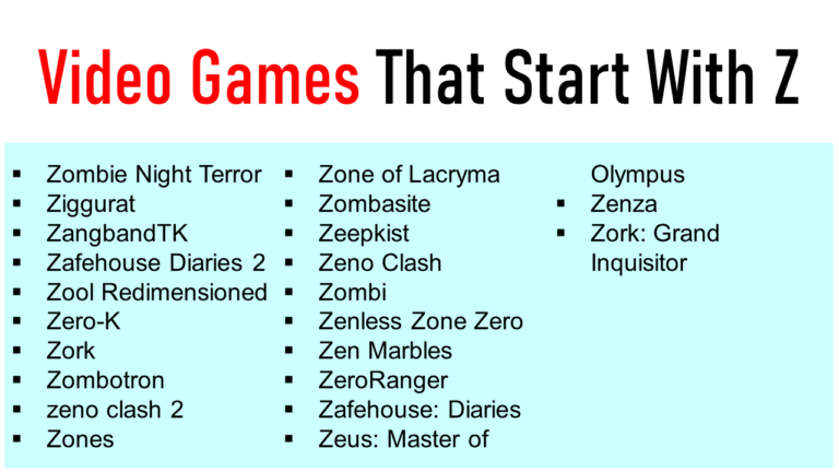 20+ Video Games That Start With Z (Mobile and PC Games) - EngDic