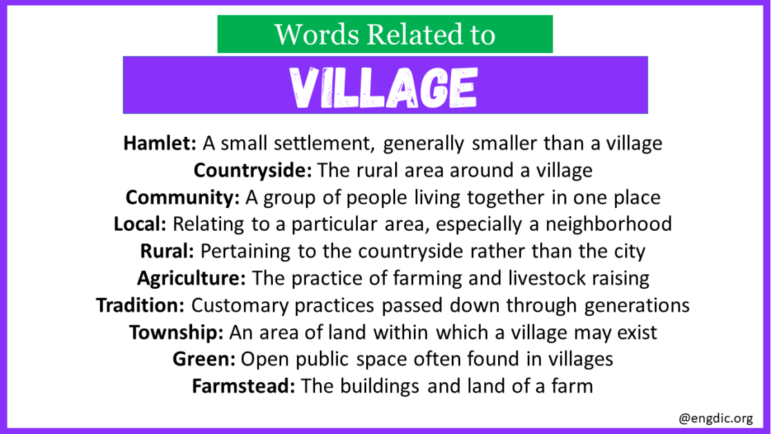 Top 30 Words Related to Village - EngDic
