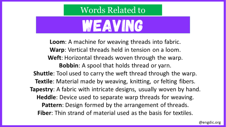 Top 30 Words Related to Weaving - EngDic