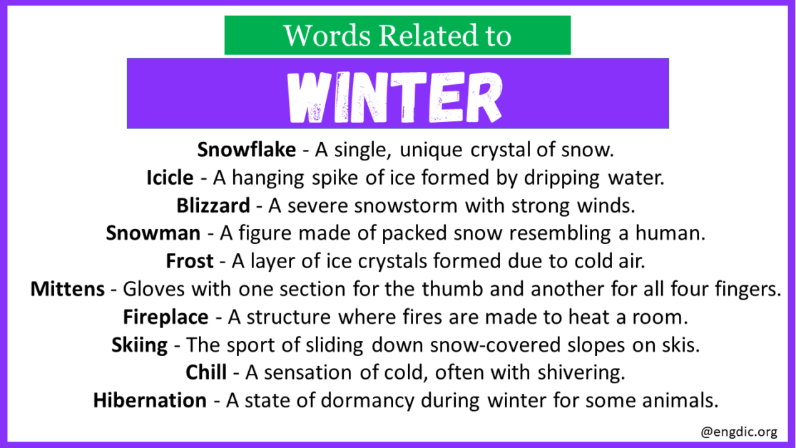 Top 30 Words Related to Winter - EngDic
