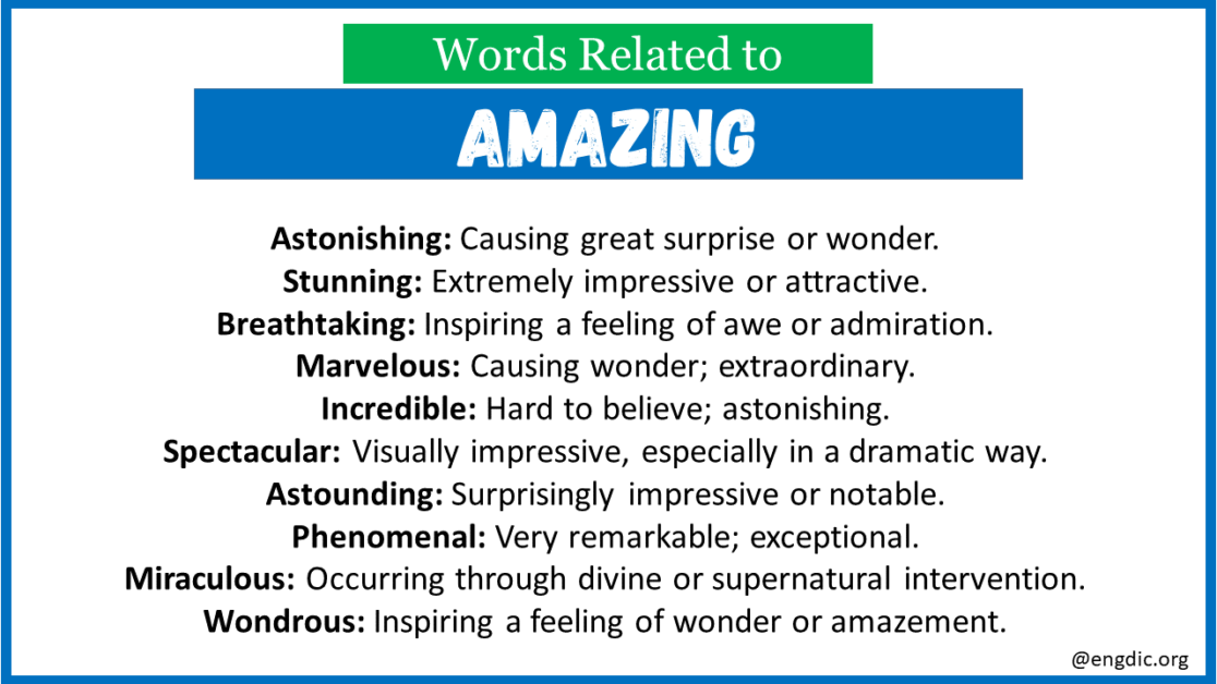 Top 30 Words Related to Amazing - EngDic