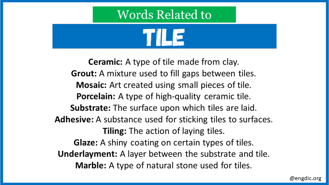 Top 30 Words Related to Tile - EngDic