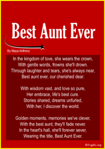 11 Best And Sweet Poems About An Aunt - EngDic