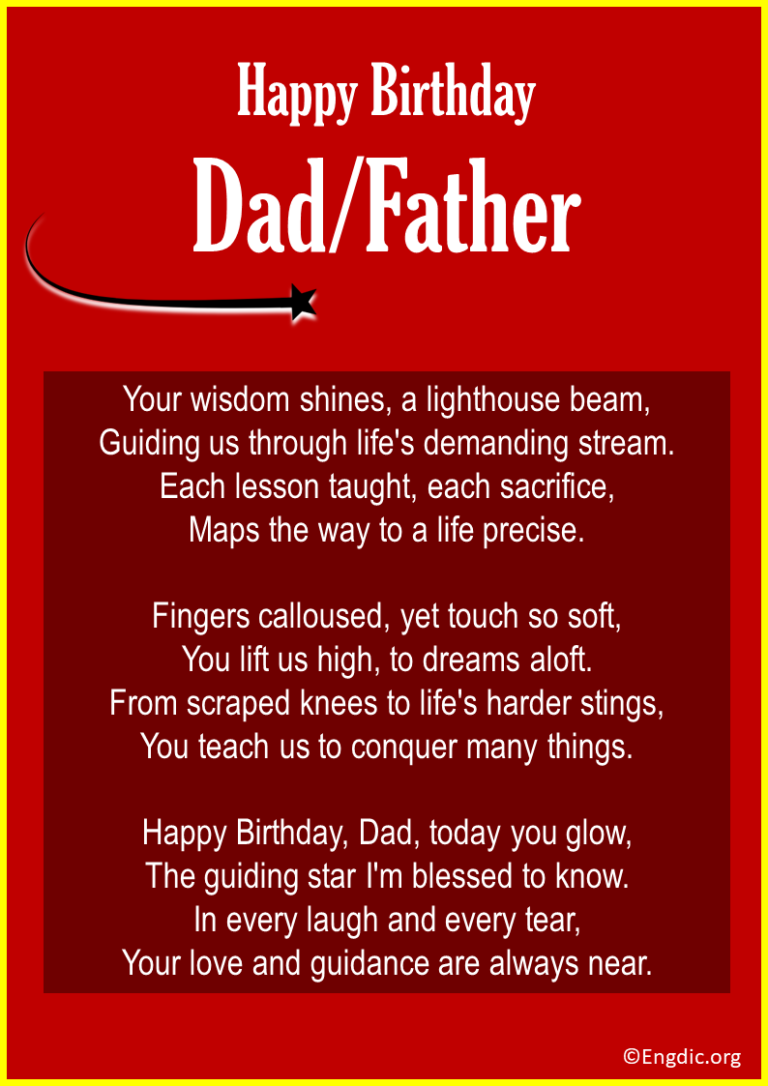 16 Short and Heart Touching Birthday Poems for Dad - EngDic