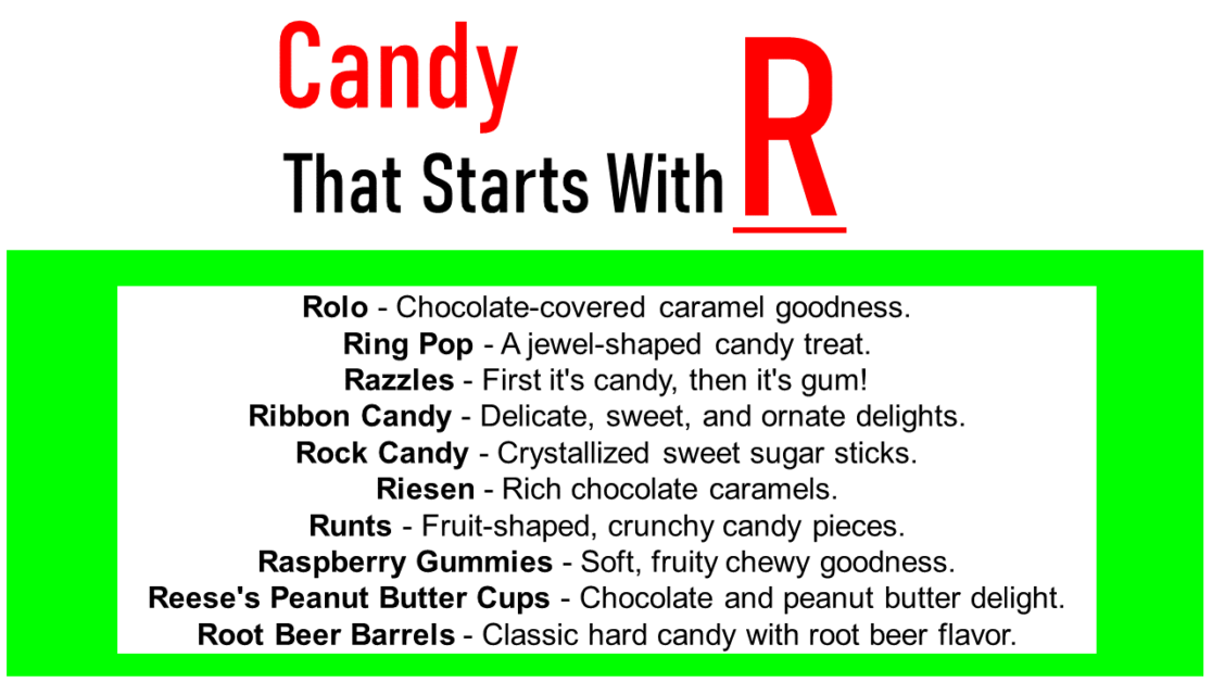 20+ Candy That Starts With R - EngDic