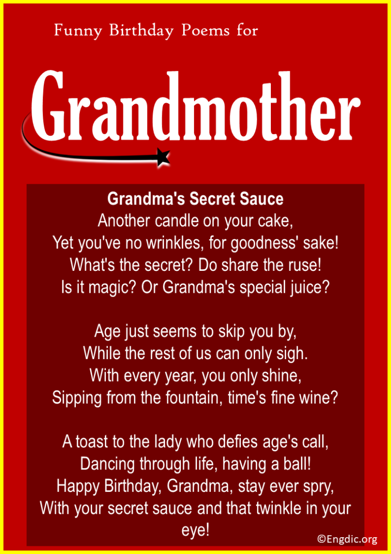 15 Birthday Poems for Grandmother (Short & Funny) - EngDic