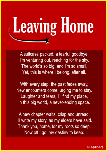 10 Funny & Inspirational Poems About Leaving Home - EngDic