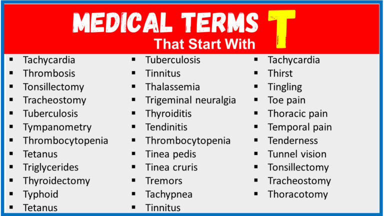 Medical Terms That Start With T -(Medical Words Mastery) - EngDic