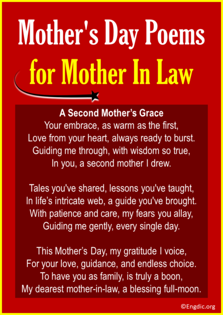 10 Best Mother's Day Poems for Mother In Law - EngDic