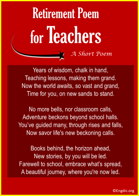 12 Short & Funny Retirement Poems For Teachers - EngDic