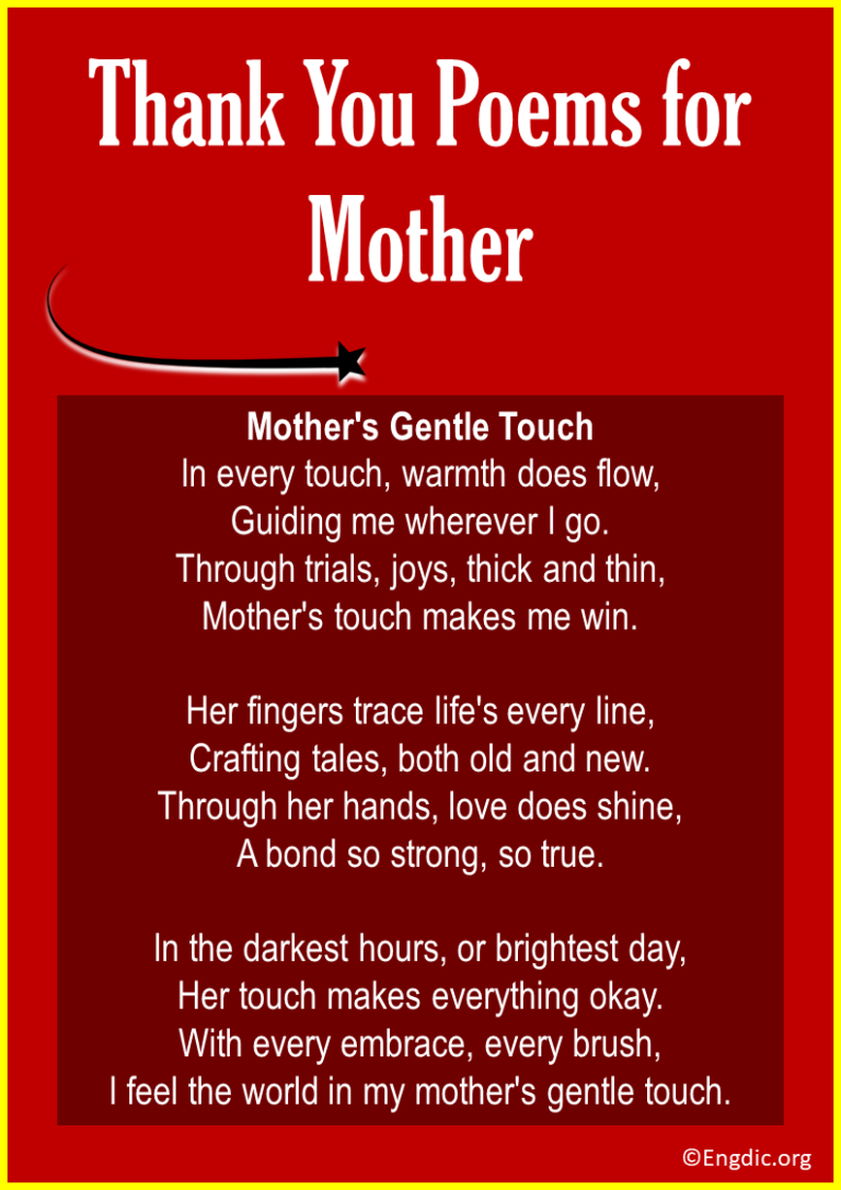 Top 10 Thank You Poems for Mother - EngDic