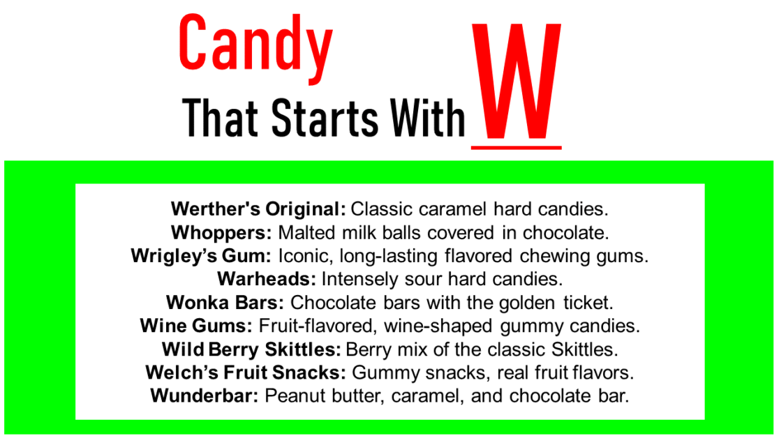 20+ Candy That Starts With W - EngDic